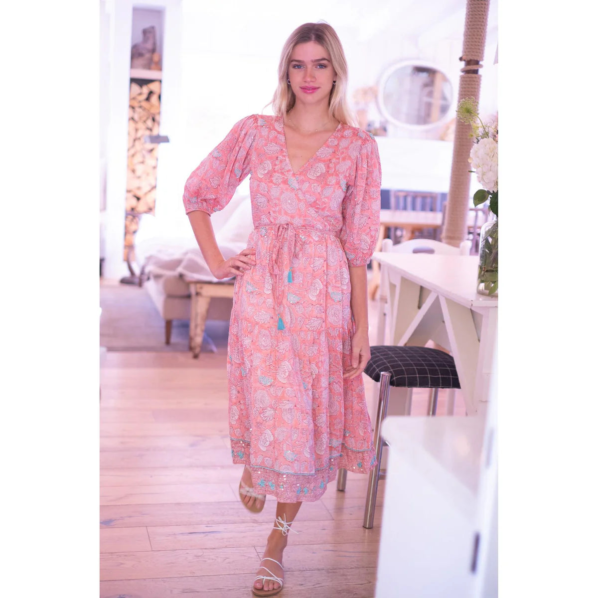 Flora Midi Wrap Dress – Monelle-NPT